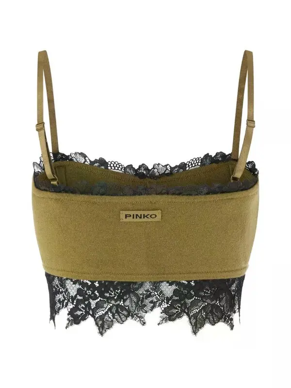 Pinko Knit Top With Contrasting Lace Insert