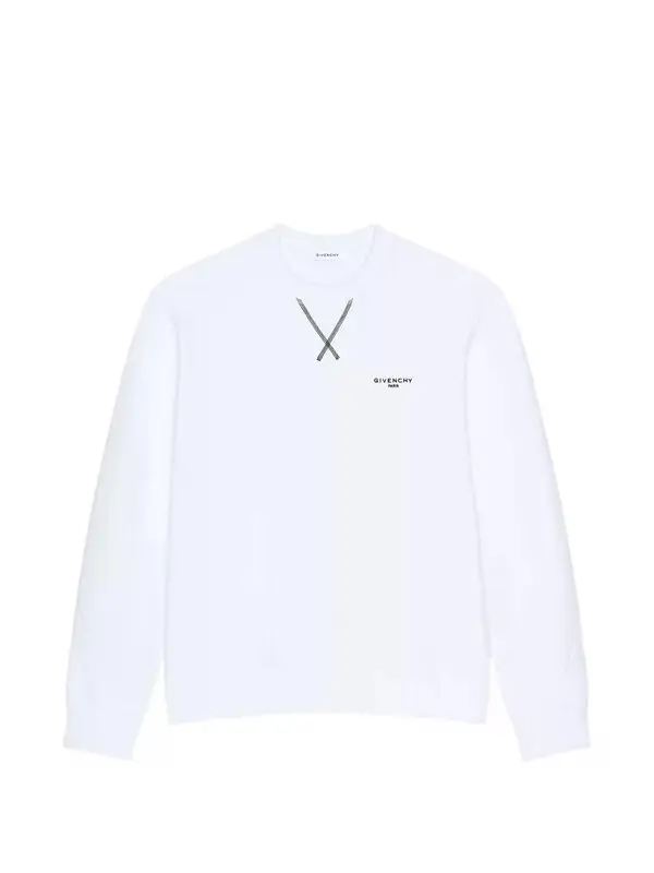 Givenchy Couture Seam Sweatshirt In Fleece With Paris - White