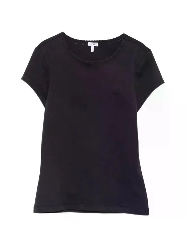 Loewe Anagram-embroidered Bow-detail T-shirt - Blue