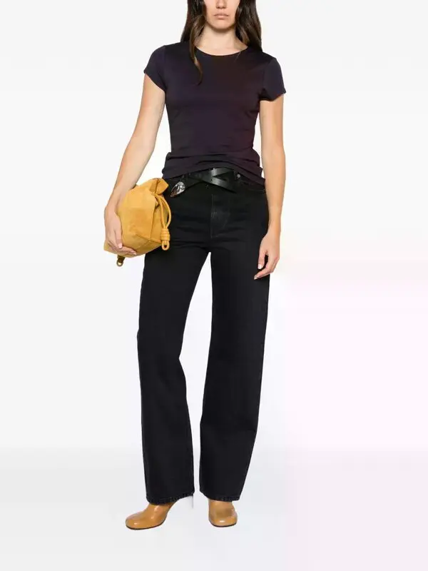 Loewe Anagram-embroidered Bow-detail T-shirt - Blue