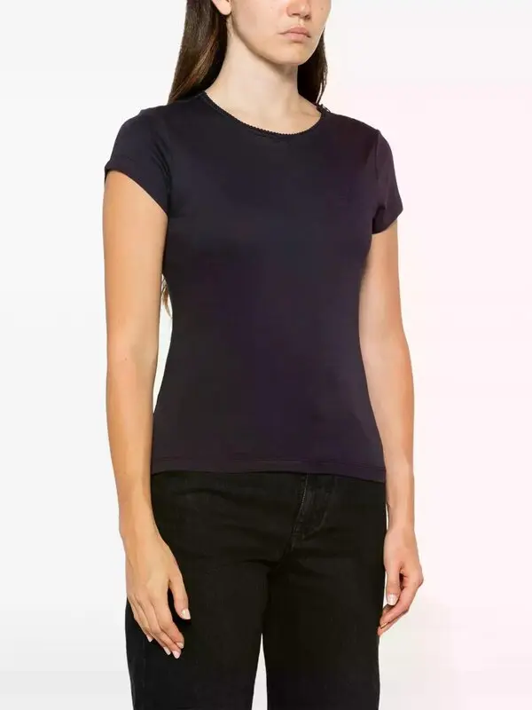 Loewe Anagram-embroidered Bow-detail T-shirt - Blue