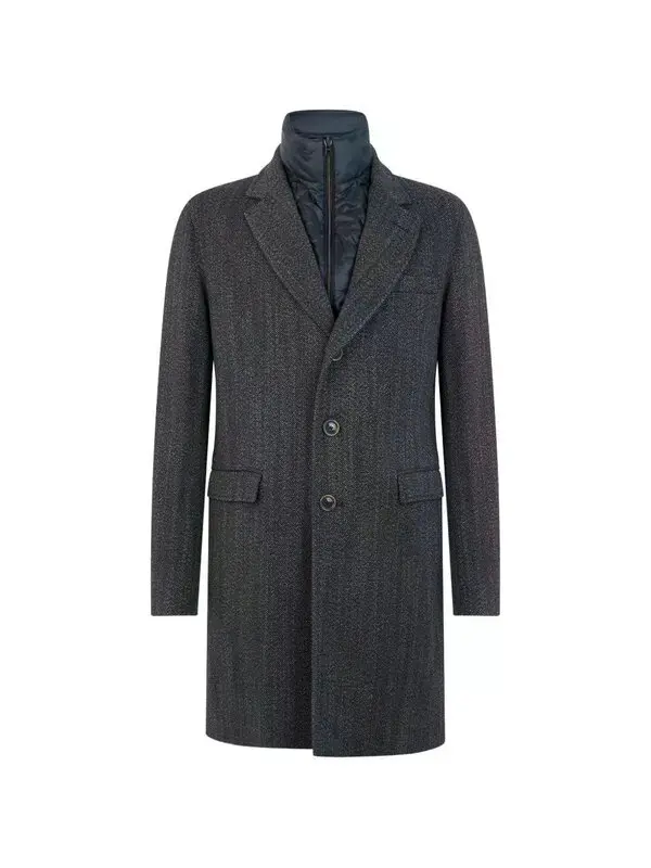 Herno Padded-insert Notch-collar Coat - Grey