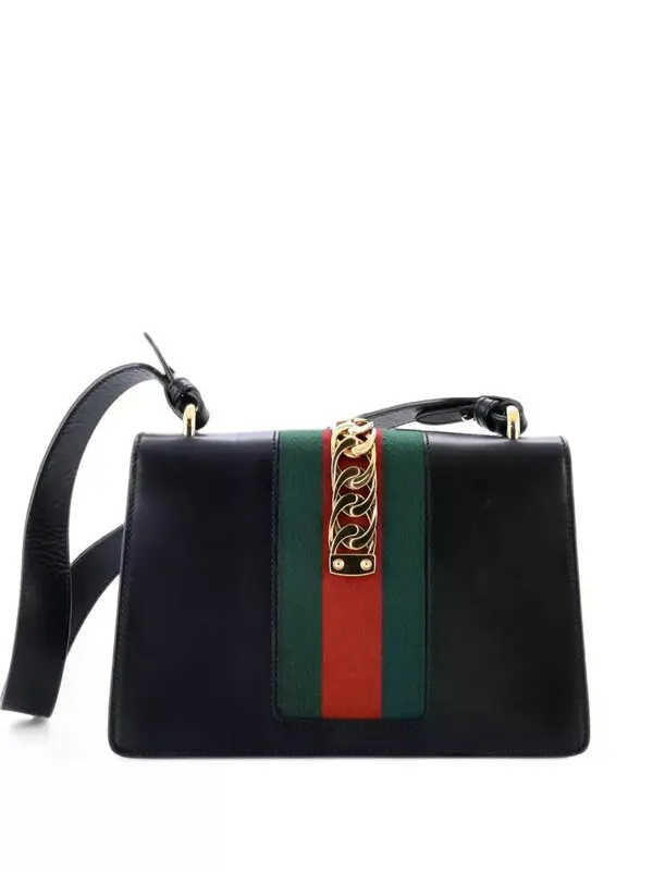 Gucci Sylvie Leather Small Shoulder Bag - Black