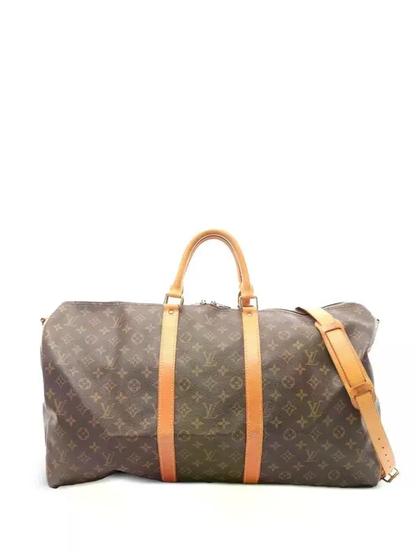 LOUIS VUITTON Keepall Bandoulière 55 Monogram Luggage - Brown