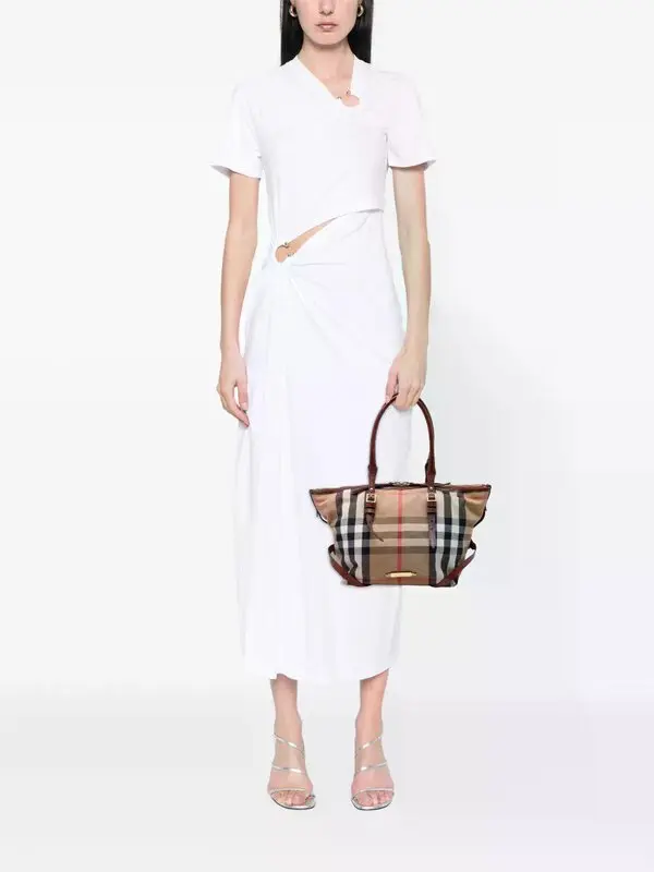 Burberry 2000-2017 Small House Check Canvas Bridle Salisbury Tote Bag