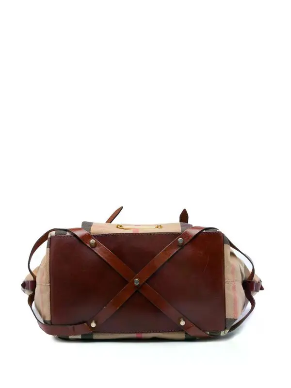 Burberry 2000-2017 Small House Check Canvas Bridle Salisbury Tote Bag