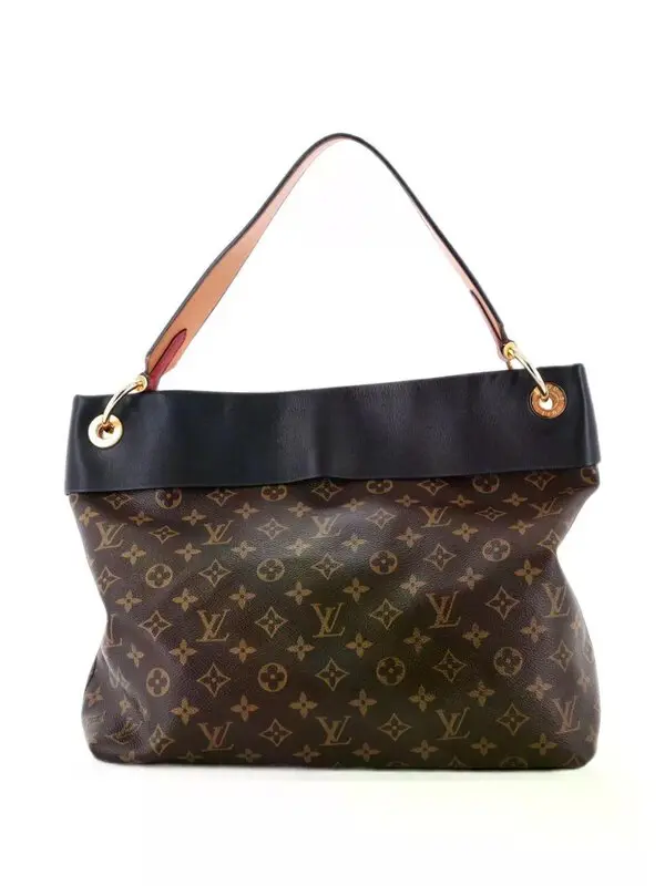 LOUIS VUITTON Tuileries Monogram Canvas With Leather Hobo Bag