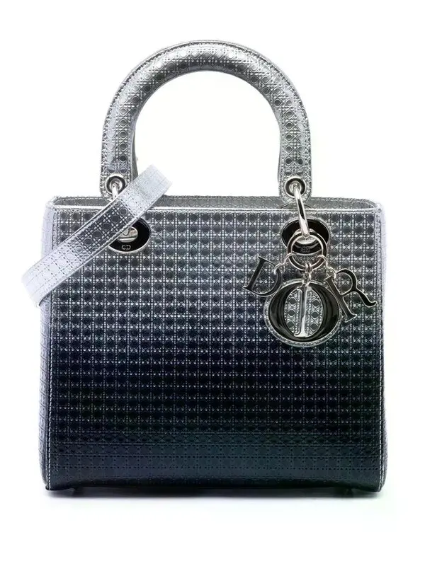 Dior 2016 Medium Ombre Metallic Patent Microcannage Lady Satchel