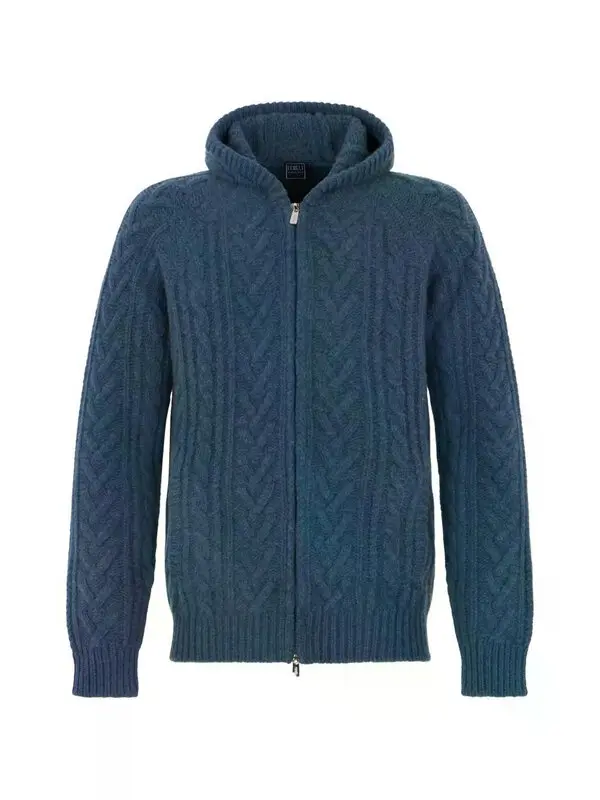 Fedeli Cable-knit Hooded Cardigan