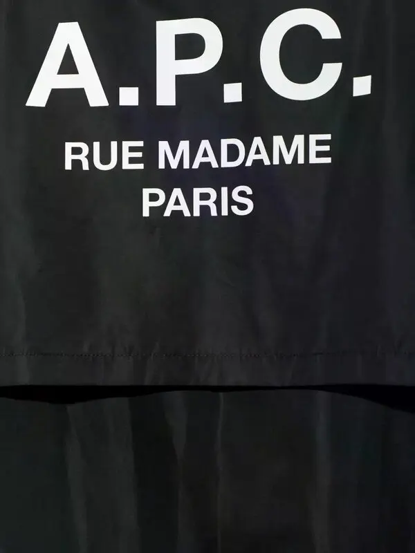 A.p.c. Kim Logo-print Parka Coat - Black