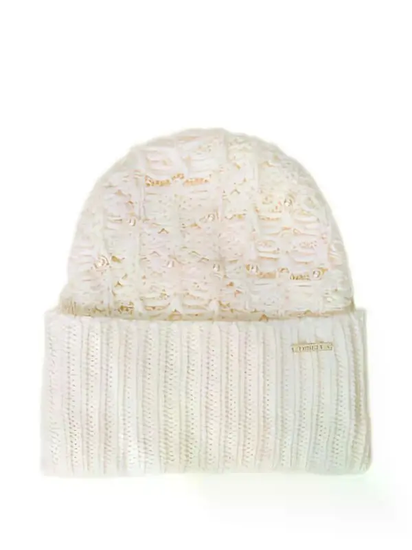 TWINSET Knit Beanie With Pearls - Neutrals
