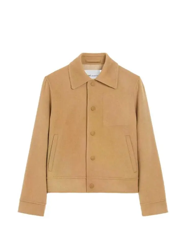 AMI Paris Button-down Wool And Cashmere Jacket - Neutrals