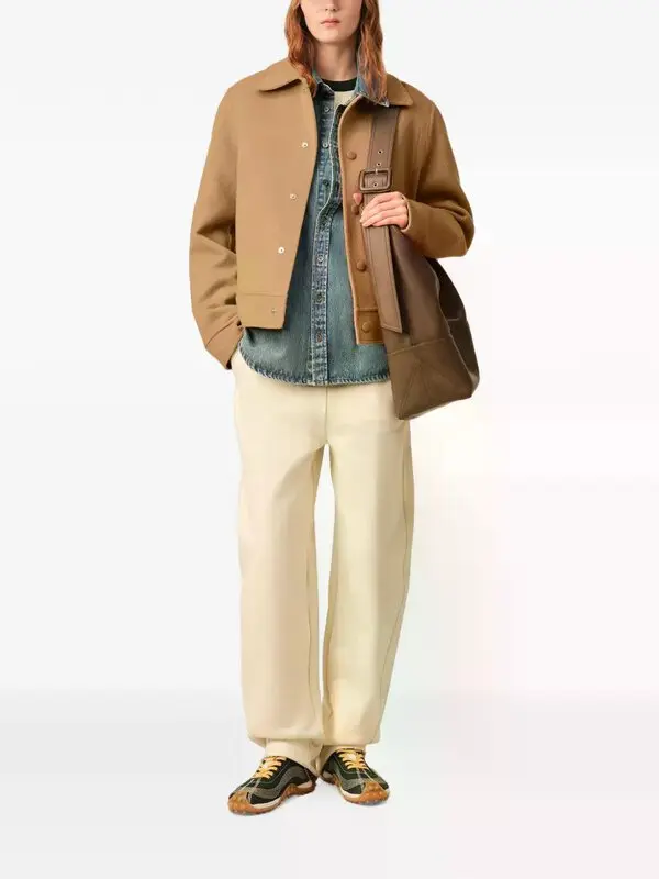 AMI Paris Button-down Wool And Cashmere Jacket - Neutrals