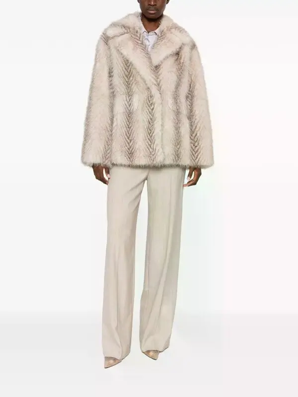 SIMONA CORSELLINI Flap-pocket Faux-fur Coat