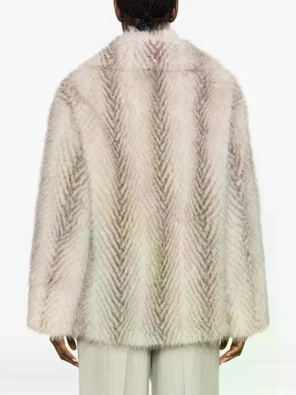SIMONA CORSELLINI Flap-pocket Faux-fur Coat