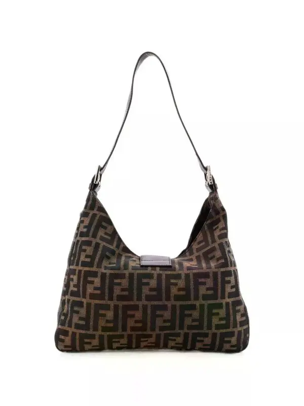 Fendi Vintage Shoulder Bag Zucca Canvas Medium Hobo Bag - Brown