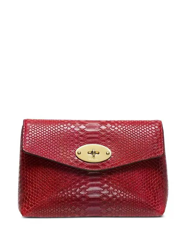 Mulberry Darley Snakeskin-effect Wallet - Red