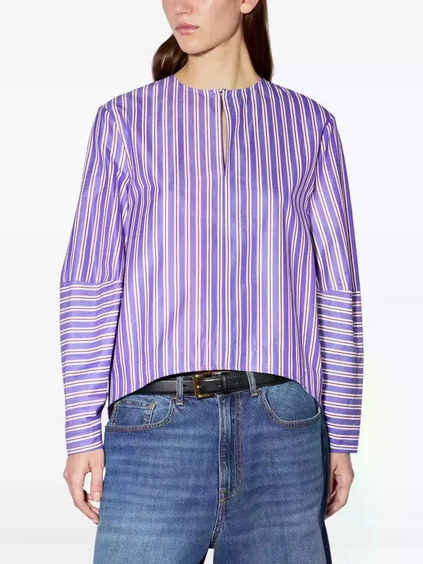 Liviana Conti Vertical-stripe Long-sleeve Blouse