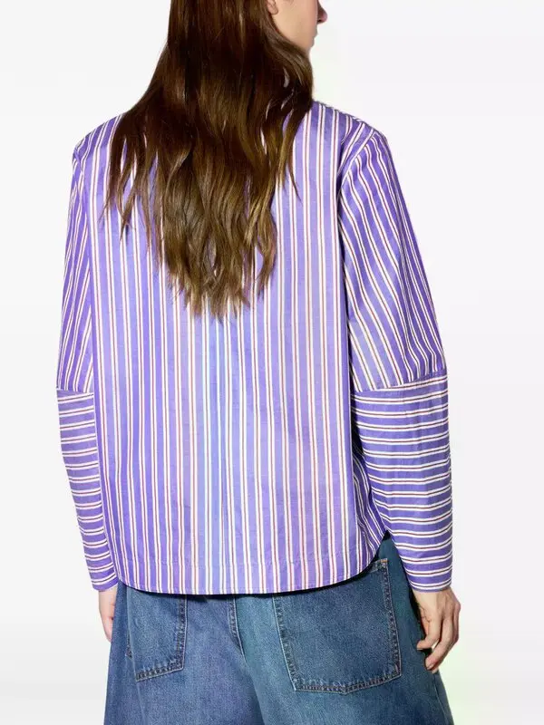 Liviana Conti Vertical-stripe Long-sleeve Blouse