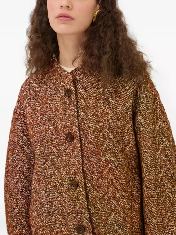 OTTOD'AME Herringbone Button-up Jacket