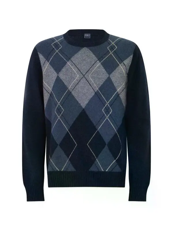 Fedeli Argyle-intarsia Cashmere Sweater