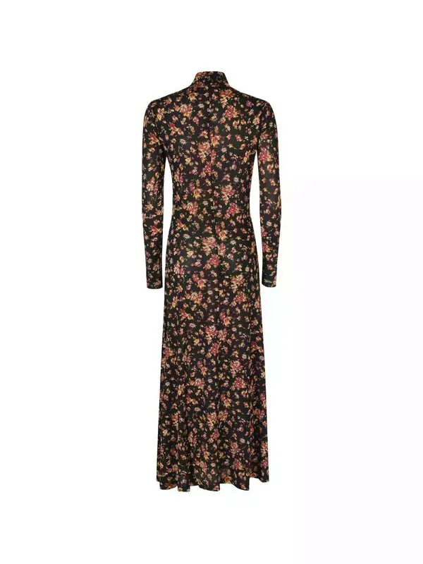 Ulla Johnson Ida Floral-print Ruched Midi Dress - Black