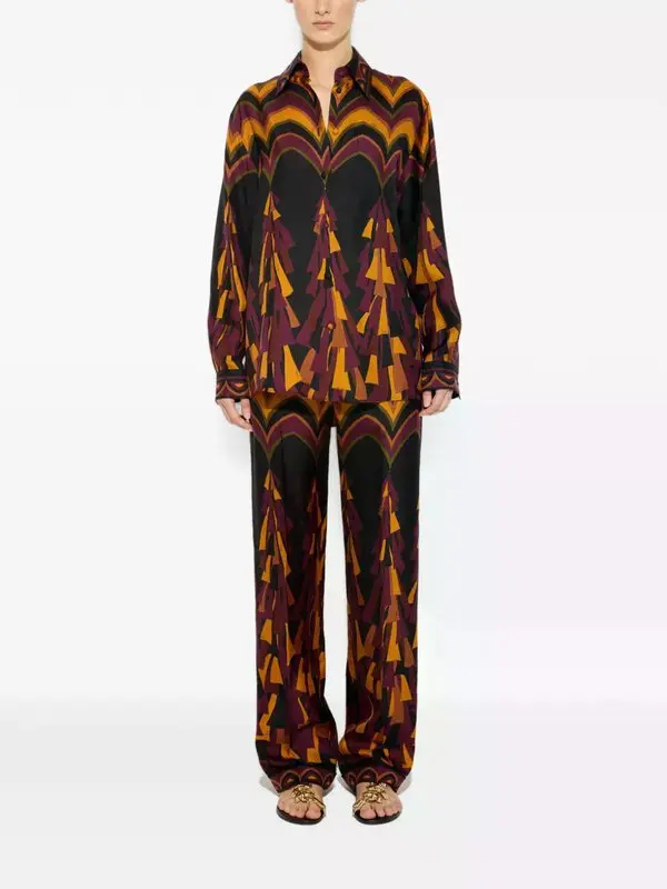 Emilio Pucci Baiadera Print Silk Shirt - Black