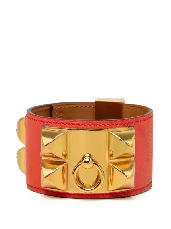 Hermès 2015 Epsom And Plated Collier De Chien Bracelet Costume Bracelet - Gold
