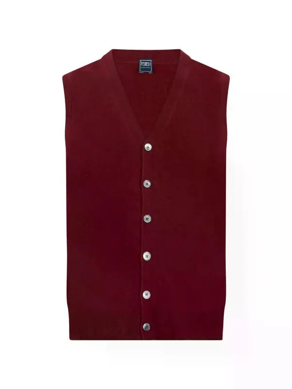 Fedeli Sleeveless V-neck Cardigan