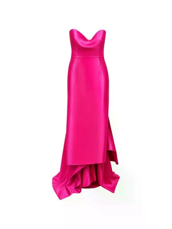 Solace London Strapless Draped Gown