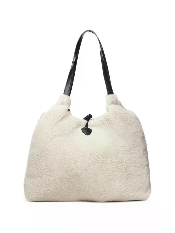 V°73 Teddy-effect Embroidered Shoulder Bag