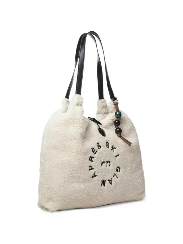 V°73 Teddy-effect Embroidered Shoulder Bag