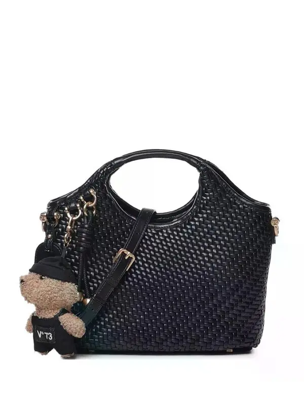 V°73 Zelda Woven-effect Shoulder Bag - Black