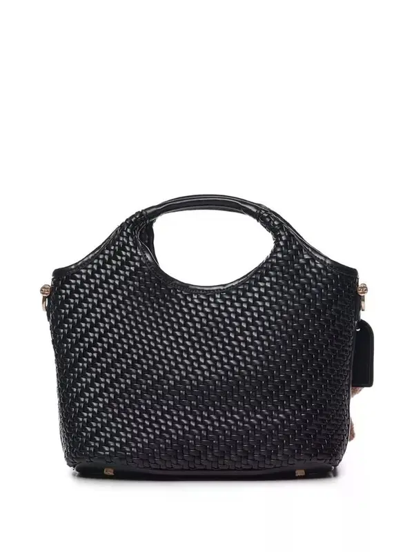 V°73 Zelda Woven-effect Shoulder Bag - Black