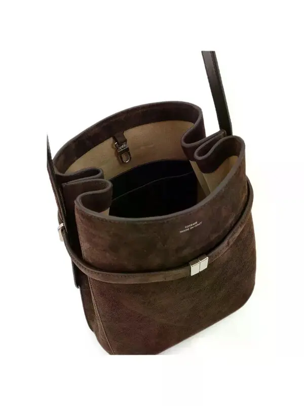 TOTEME Belted Suede Shoulder Bag - Brown