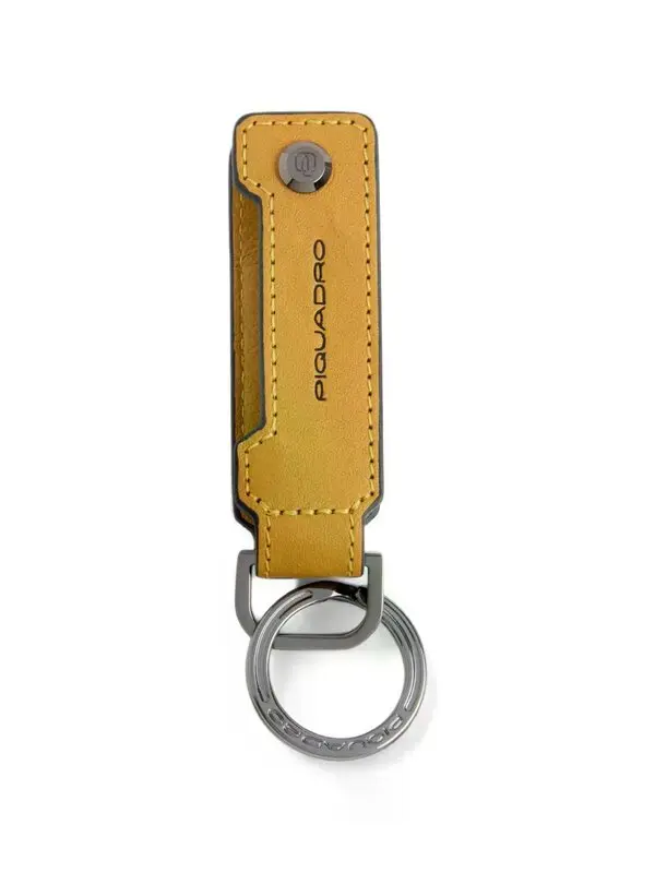 PIQUADRO Logo-print Leather Keychain