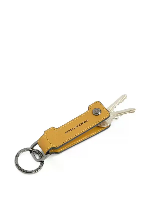 PIQUADRO Logo-print Leather Keychain