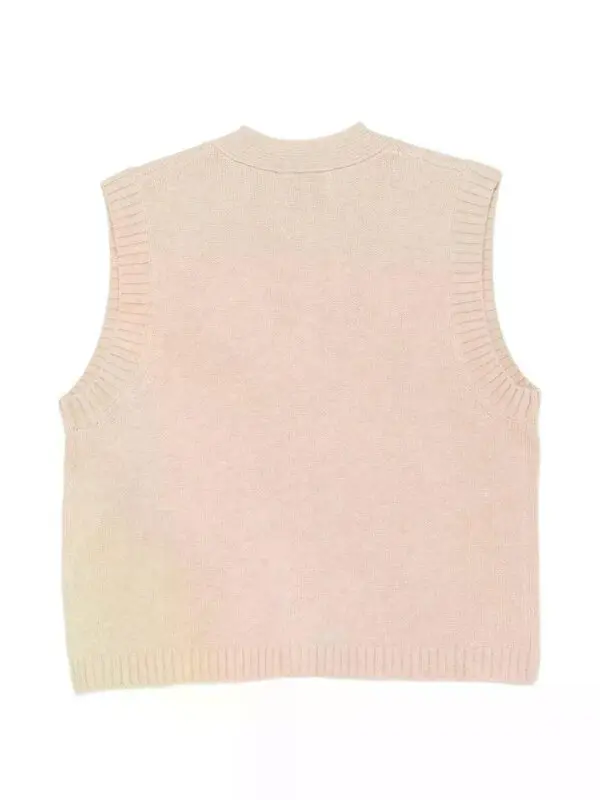 STELLA NOVA Embroidered Knitted Vest - Neutrals