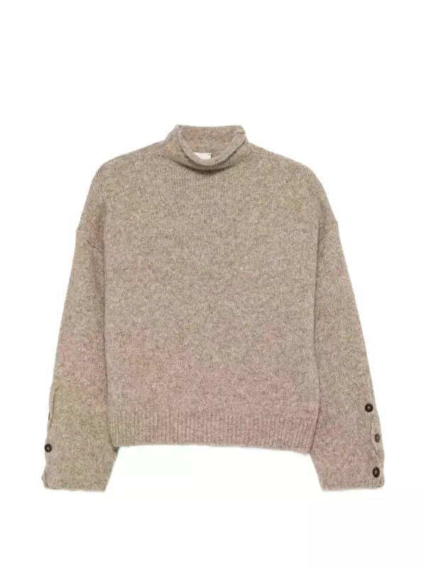 ALYSI Button-cuff Turtleneck Sweater