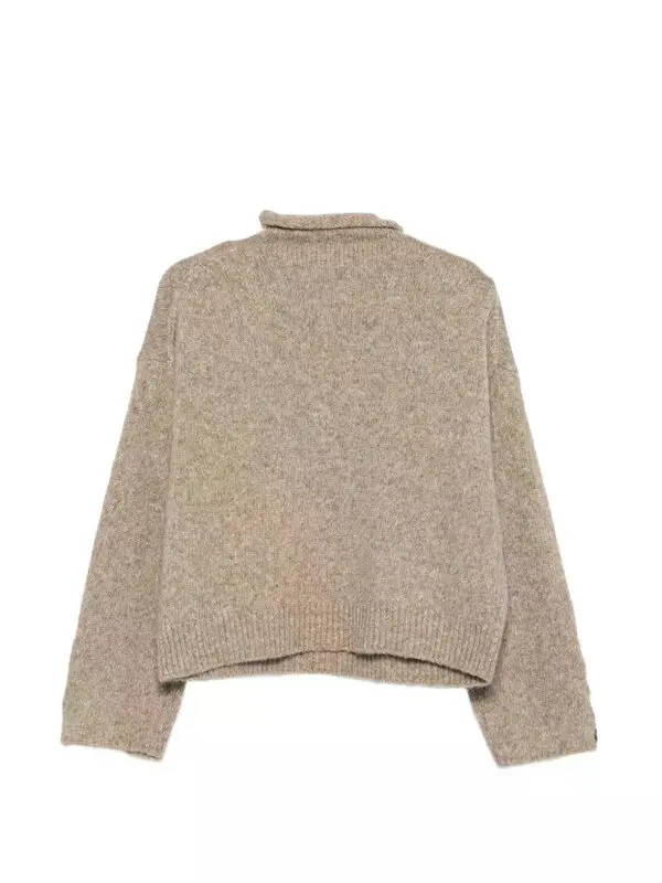 ALYSI Button-cuff Turtleneck Sweater