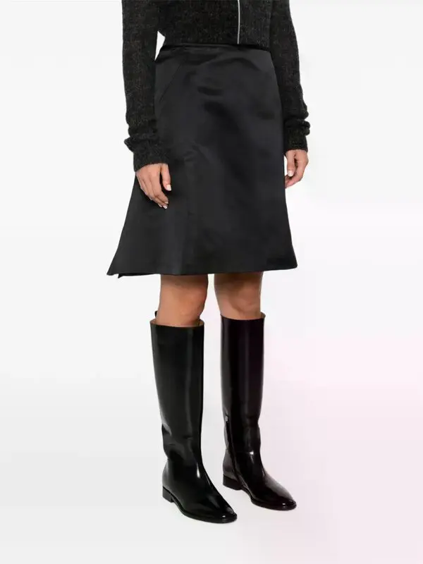 JIL SANDER 2000 Satin-finish A-line Mini Skirt