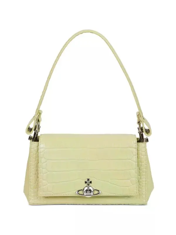 VIVIENNE WESTWOOD Hazel Croc-effect Leather Shoulder Bag - Green