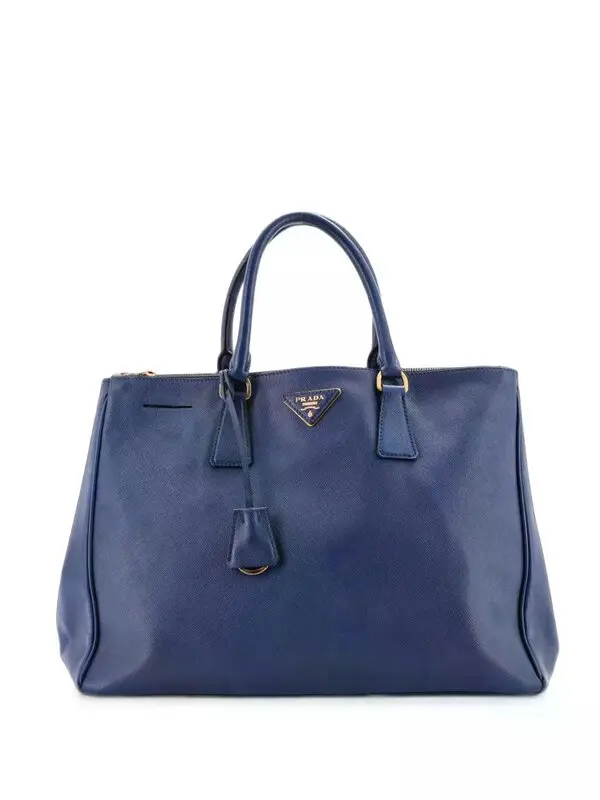 Prada Lux Open Saffiano Leather North South Tote Bag - Blue
