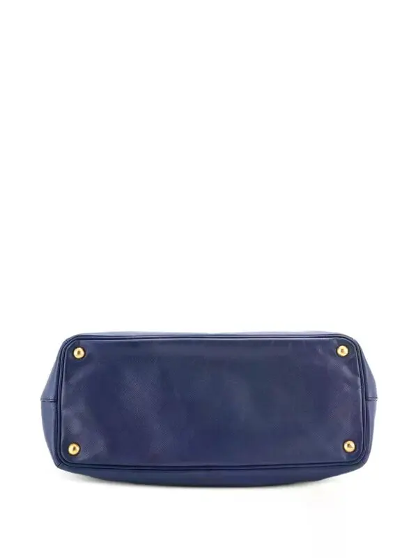 Prada Lux Open Saffiano Leather North South Tote Bag - Blue
