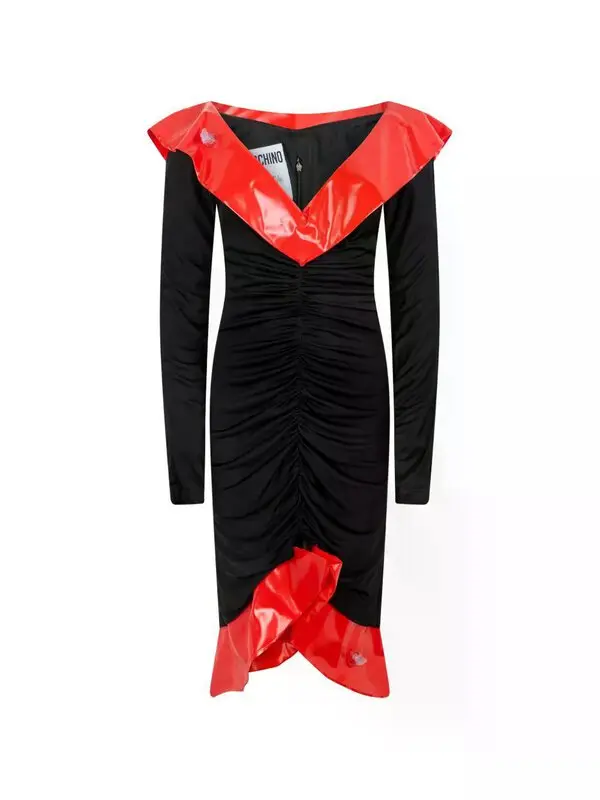 Moschino Long-sleeve Ruched Midi Dress
