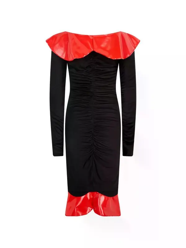 Moschino Long-sleeve Ruched Midi Dress