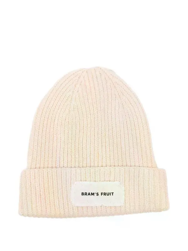 BRAM’S FRUIT Ribbed-knit Logo-patch Beanie Hat - Neutrals