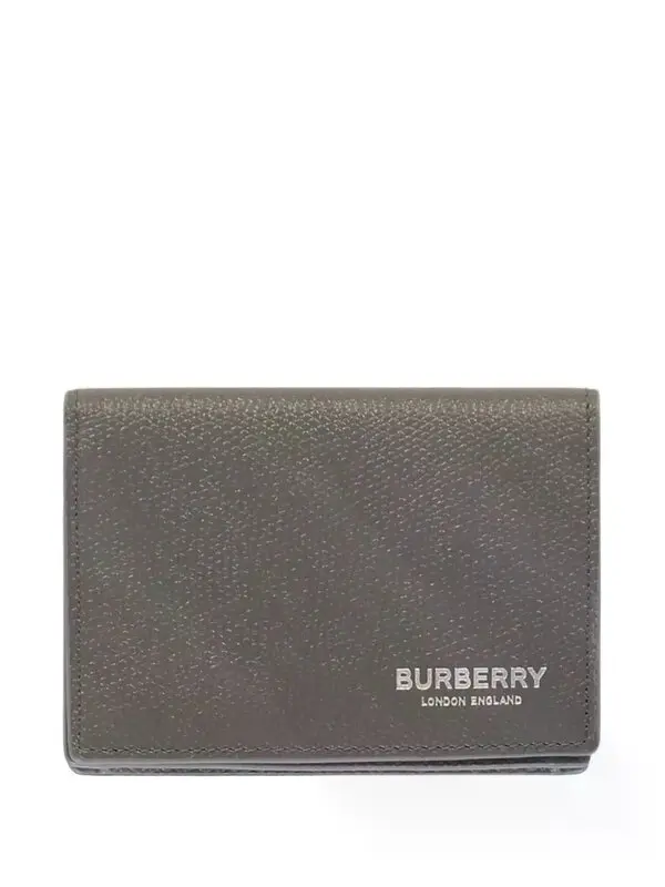 Burberry Flint Logo-embossed Leather Card Holder - Grey