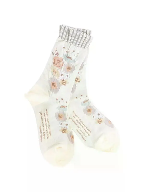 ANTIPAST Floral-knit Ribbed Socks