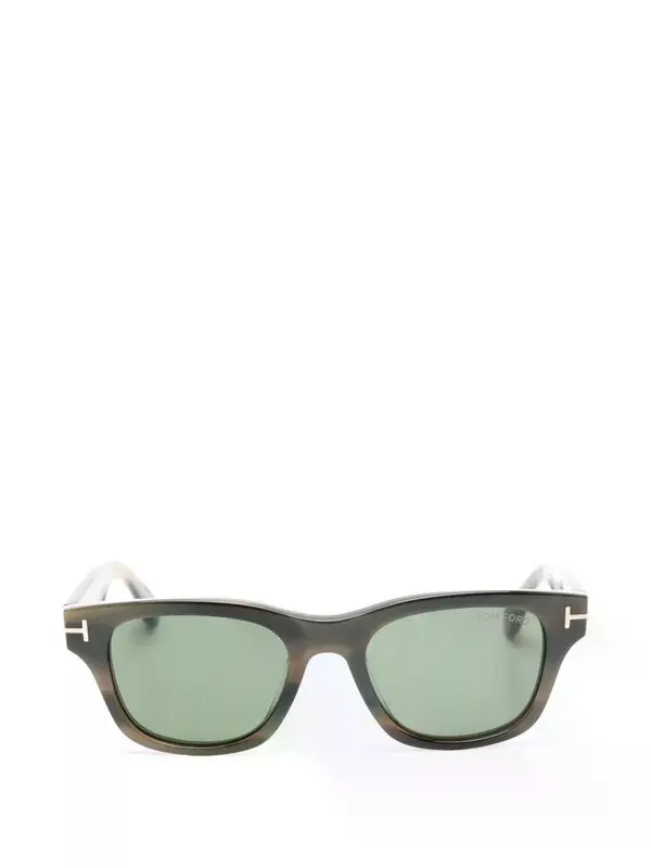 TOM FORD T-logo Rectangle-frame Sunglasses - Brown